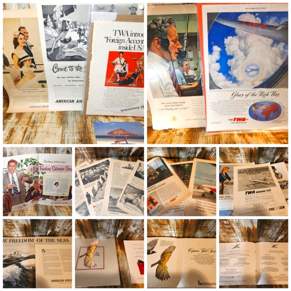Art | Vtg 4s 50s American Airlines Flagship Twa Advertising Ads Menu ...